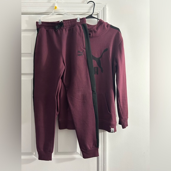 Puma | Matching Sets | Burgundy Puma Sweat Suit | Poshmark